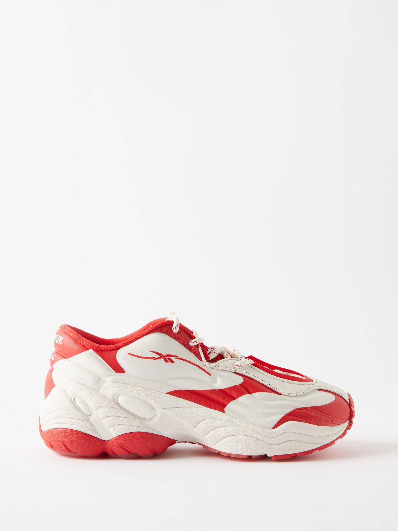 REEBOK DMX Run 6 Classic Leather Trainers in Red, white | endource