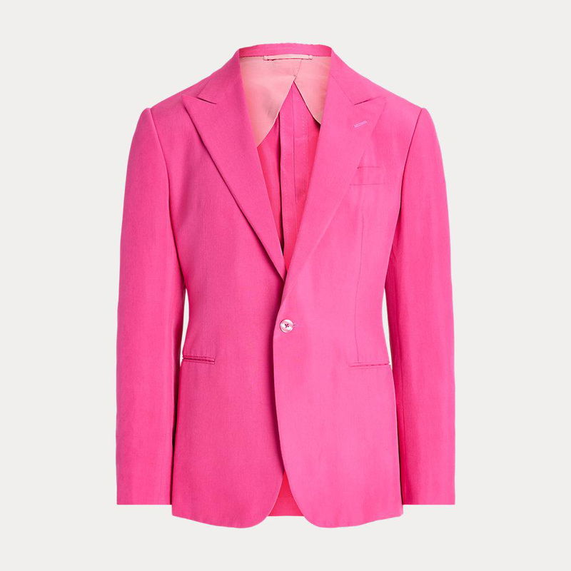 RALPH LAUREN PURPLE LABEL Kent Handmade Silk Shantung Jacket in Pink ...