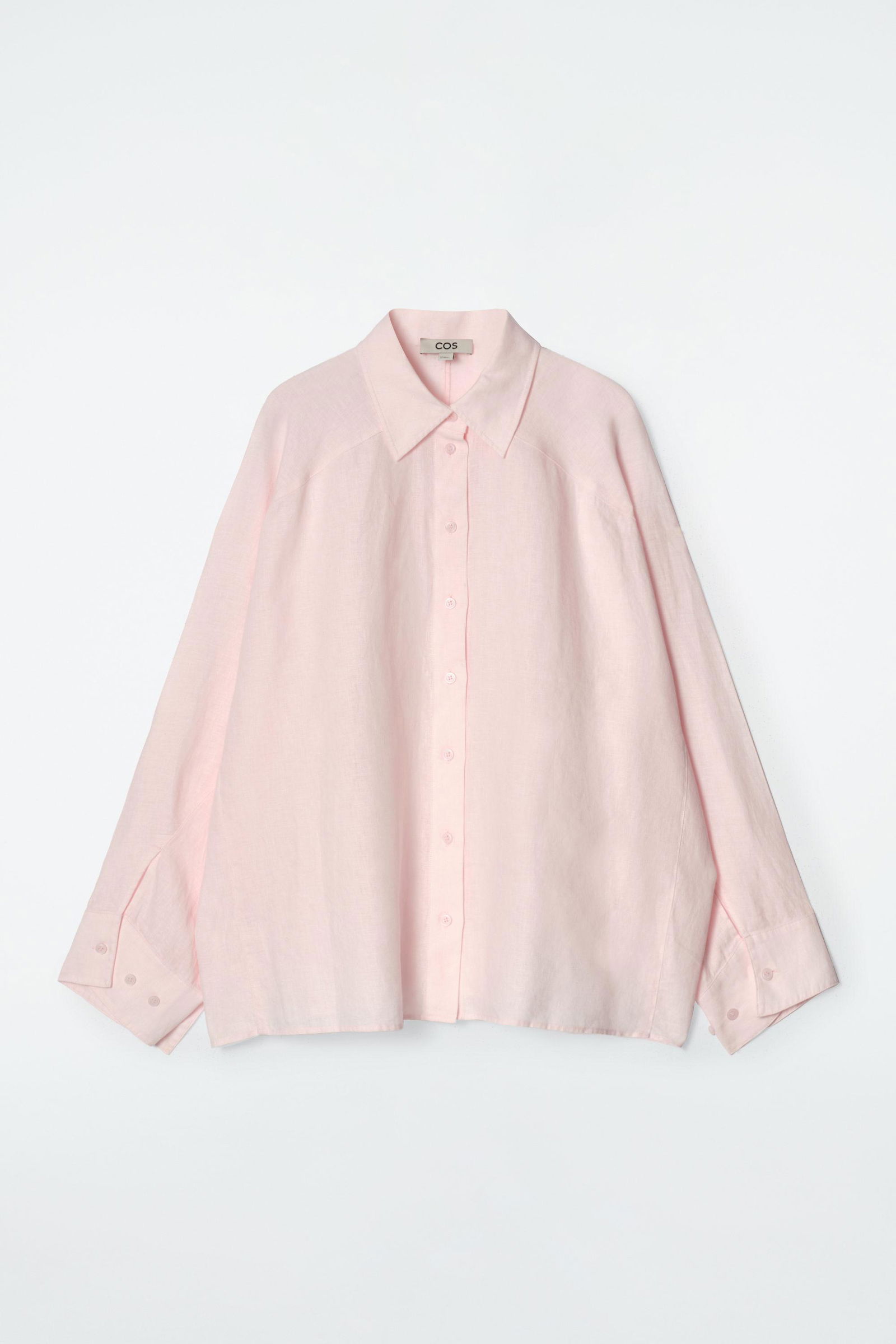 COS Boxy Linen Shirt in POWDER PINK | endource