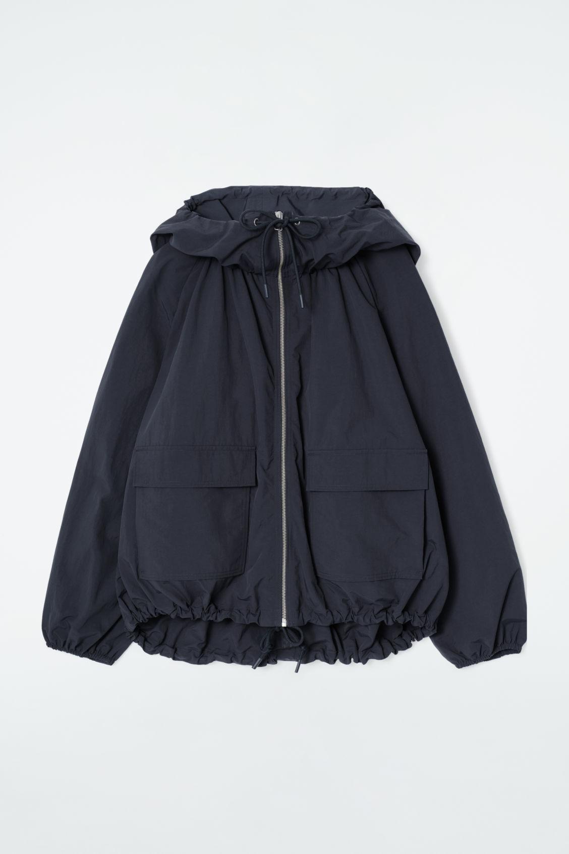 COS Technical Hooded Parka Jacket in NAVY | endource