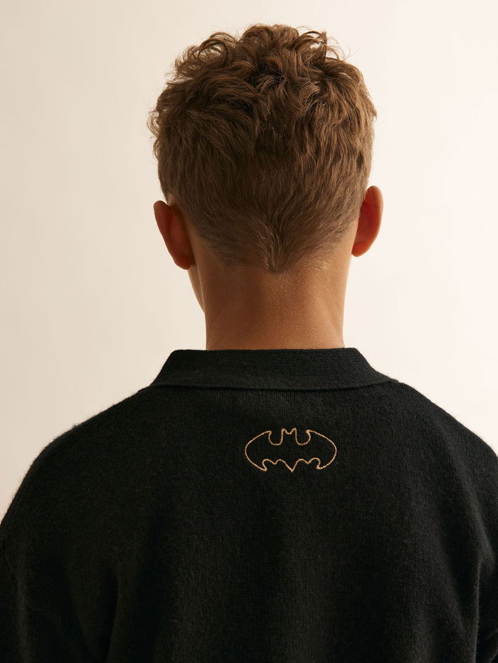 REISS 9-13 Yrs Batman | Badge Cardigan In Black | endource