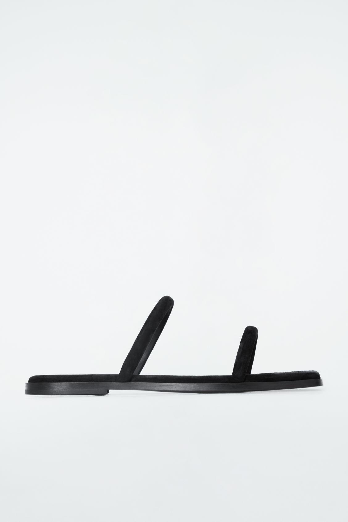 COS Minimal Suede Sandals in BLACK | Endource