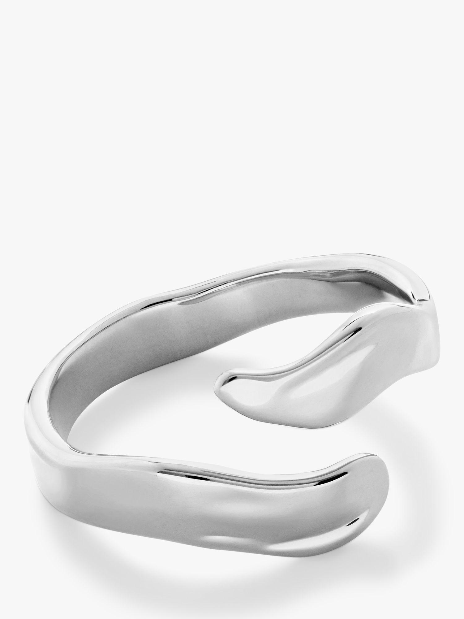MONICA VINADER Wave Open Wrap Ring in Silver | Endource