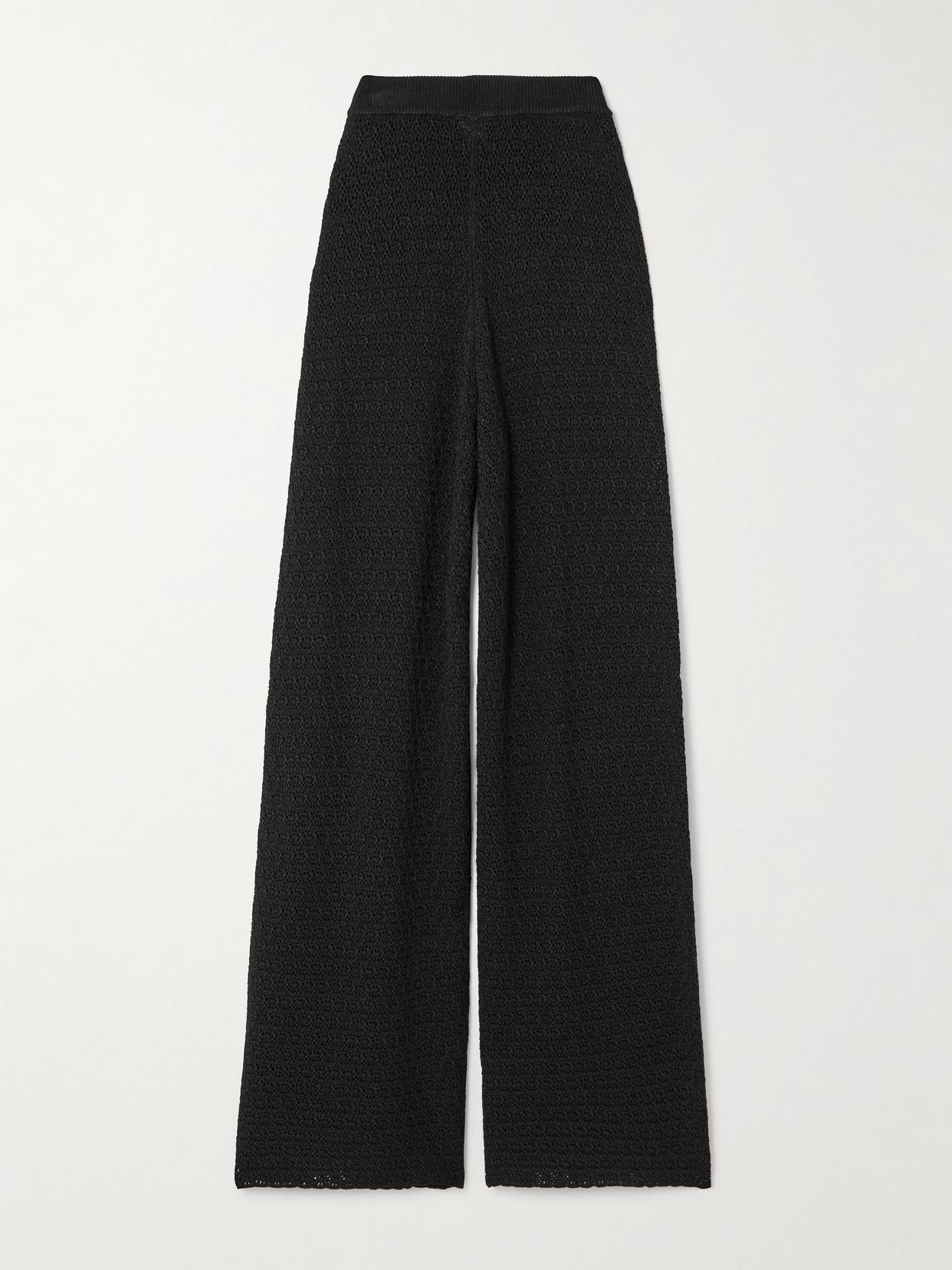 TOTEME Open-Knit Wide-Leg Pants | endource