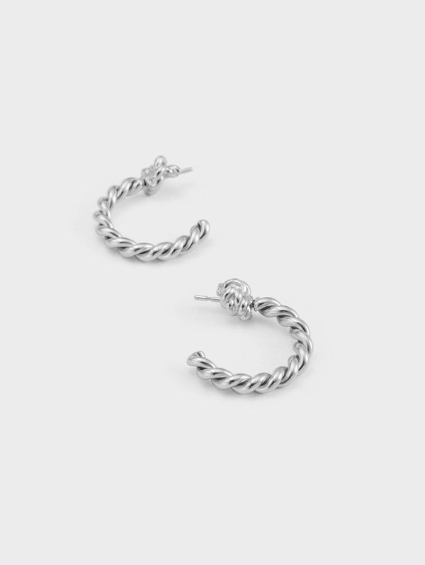 CHARLES & KEITH Sable Rope-Knot Hoop Earrings | endource