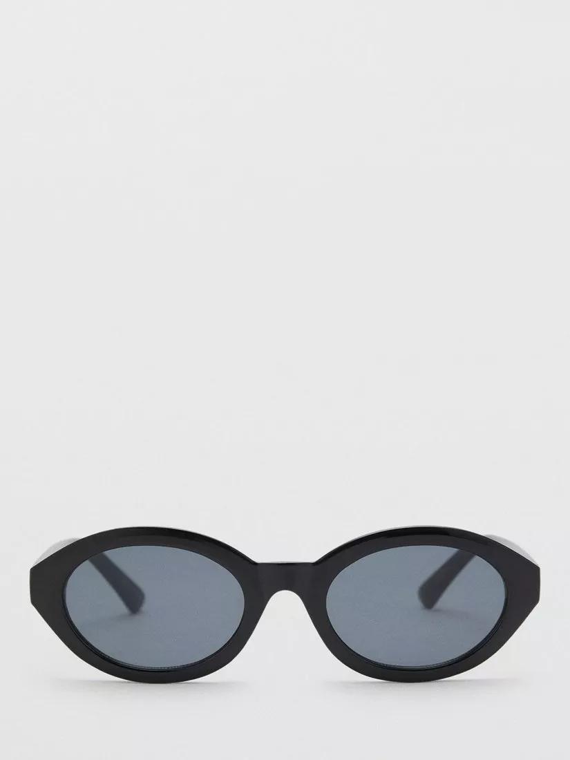 MANGO Oval Sunglasses in Black | endource