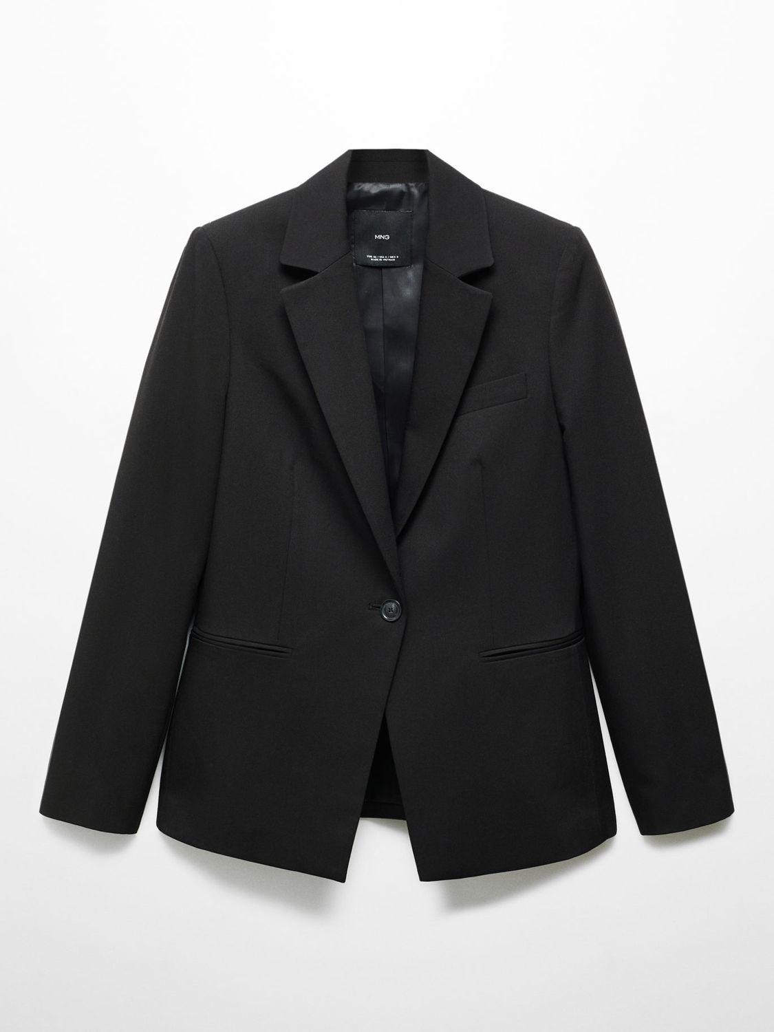 MANGO Boreal Fitted Suit Jacket in Black | endource