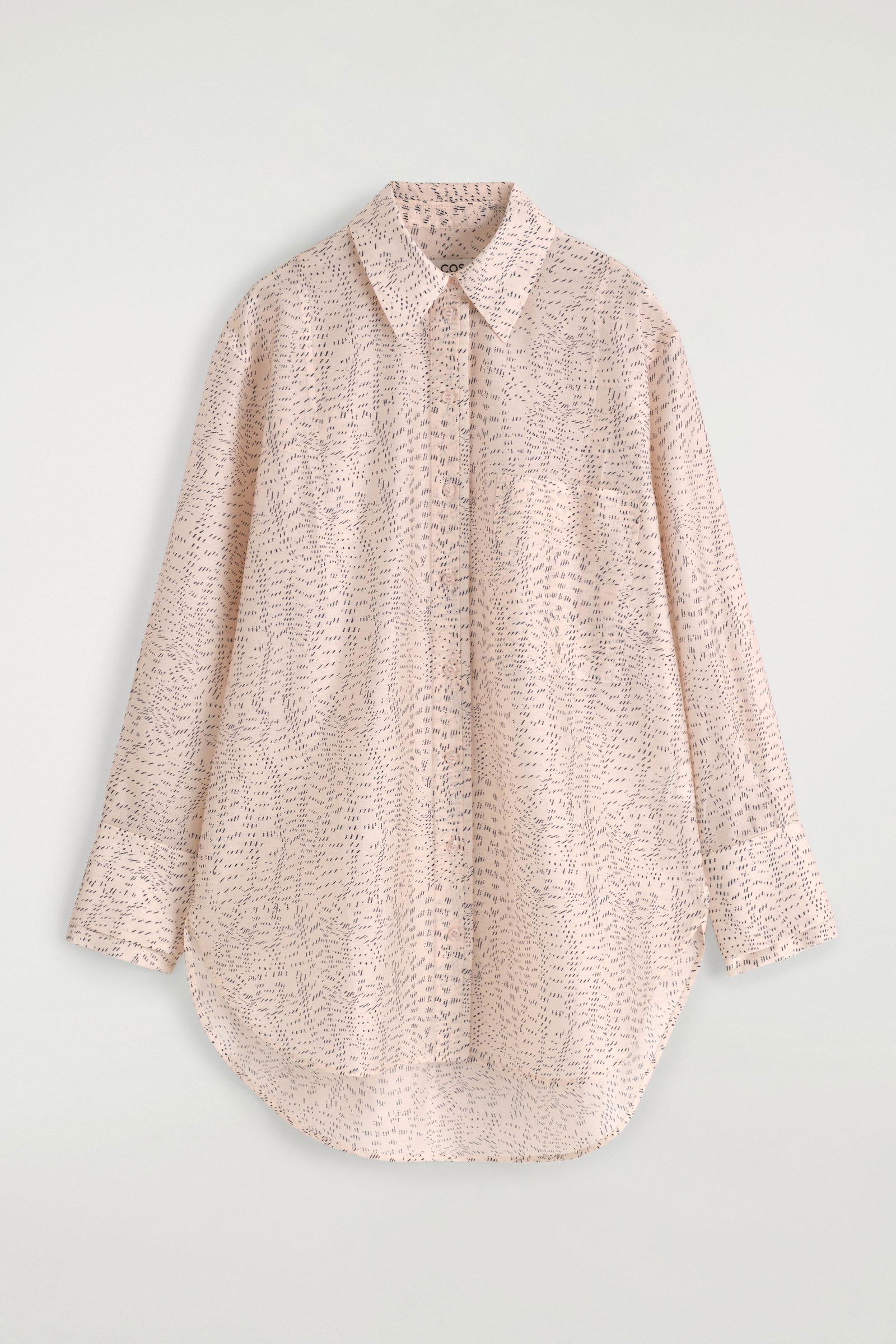 COS Printed Fluid Shirt in LIGHT PINK / PRINTED | endource