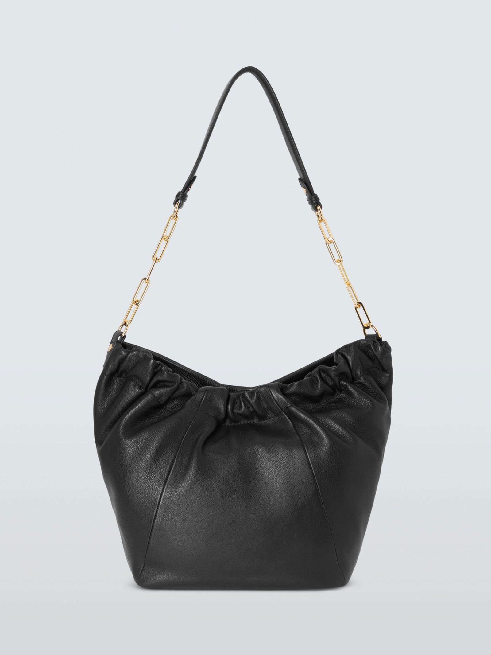 JOHN LEWIS Leather Chain Strap Shoulder Bag in Black | Endource