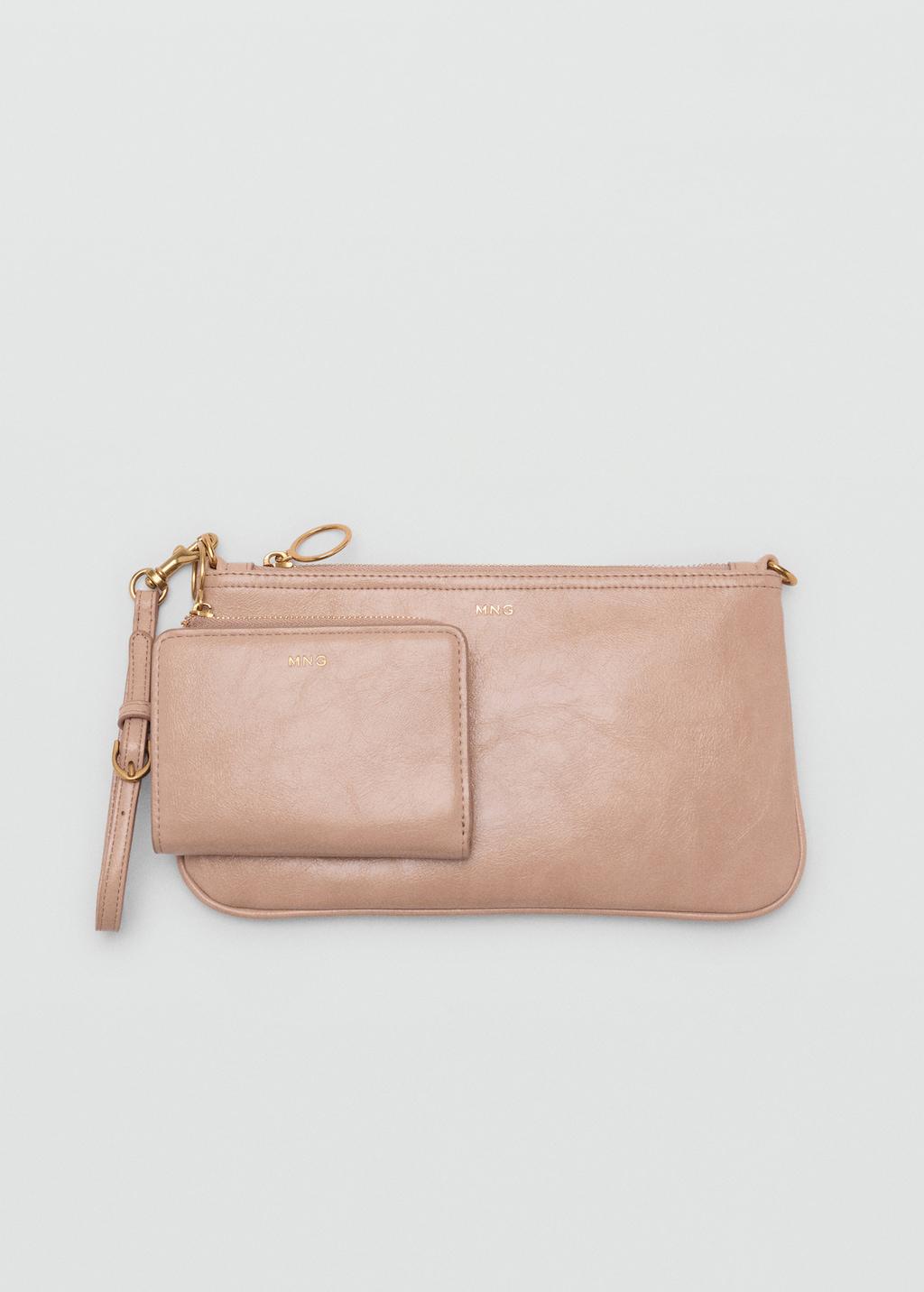 MANGO Tumbled Leather-Effect Clutch | endource