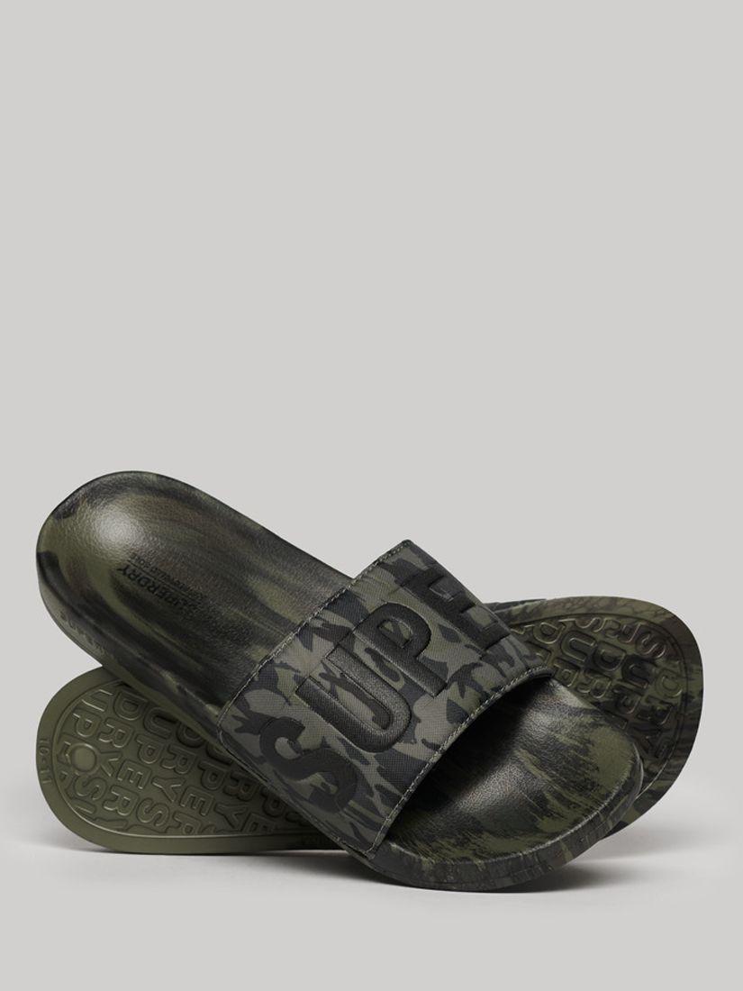 SUPERDRY Vegan Logo Camo Pool Sliders | endource