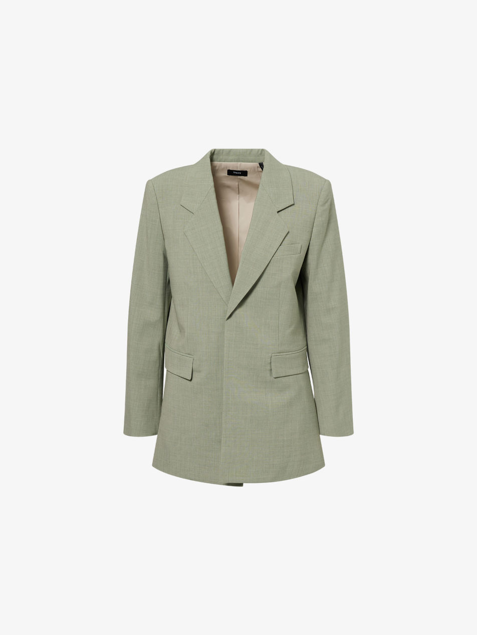 THEORY The Relaxed Slash Wool-Blend Blazer | endource