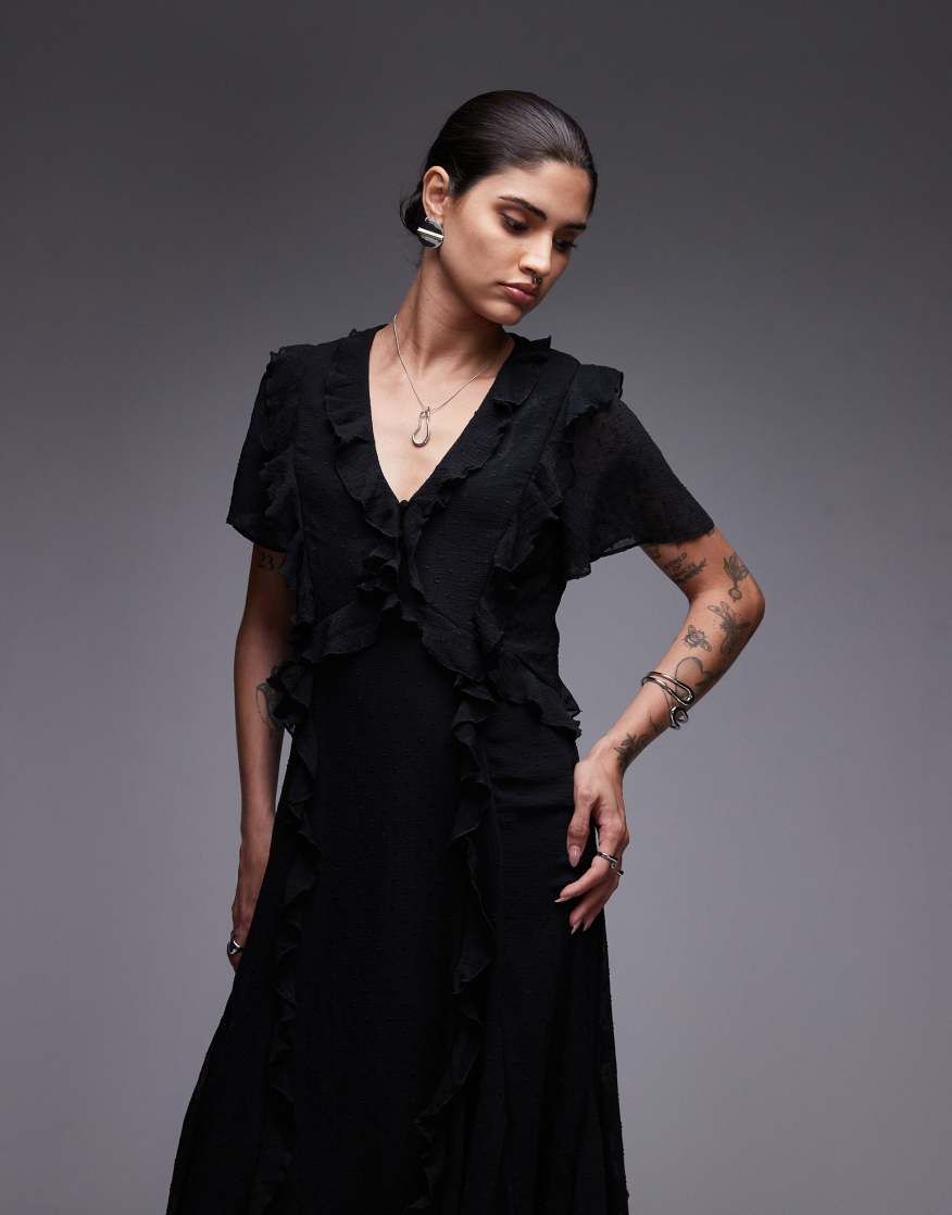 ALLSAINTS Mari Maxi Dress In Black | endource