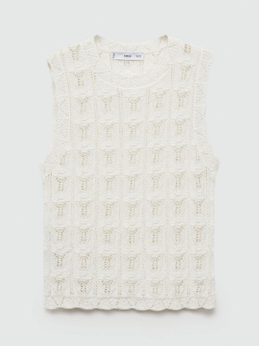 MANGO Colombo Knit Top in Natural White | endource