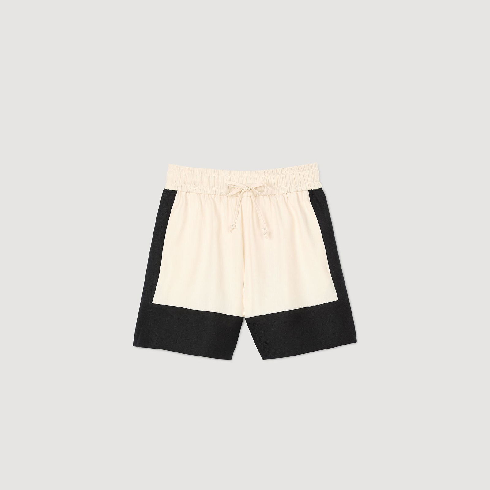 SANDRO Two-Tone Shorts in Ecru | endource