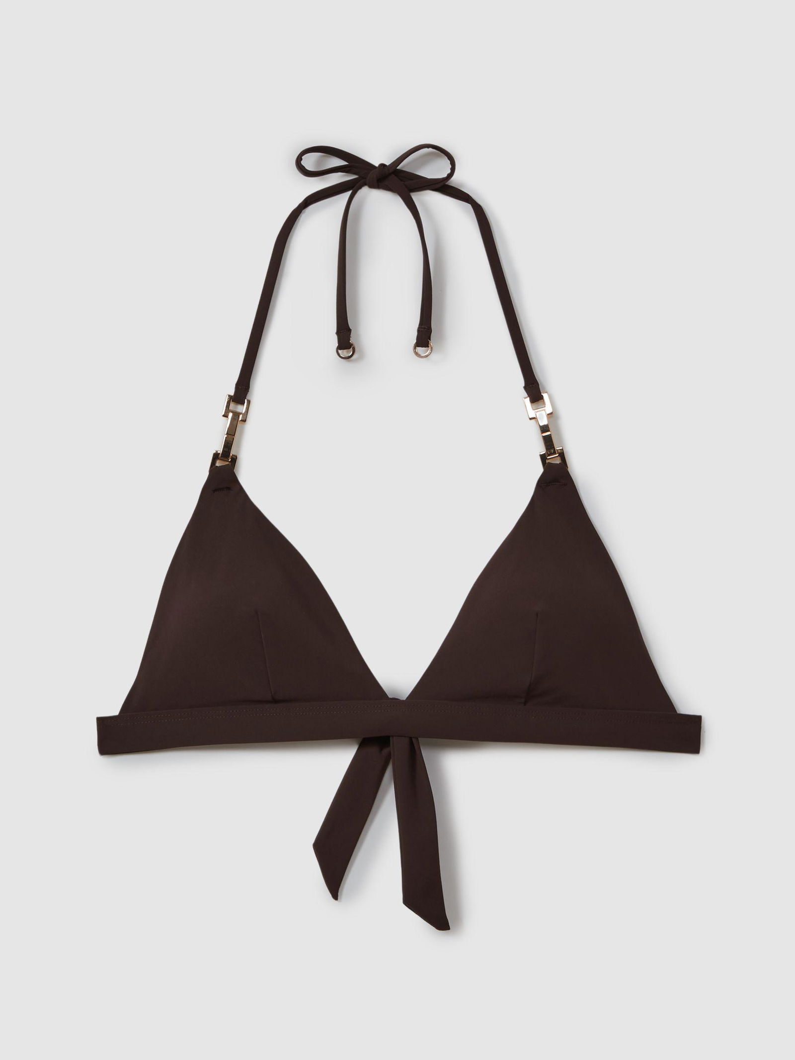 REISS Riah Side Tie Bikini Bottoms in Chocolate | Endource