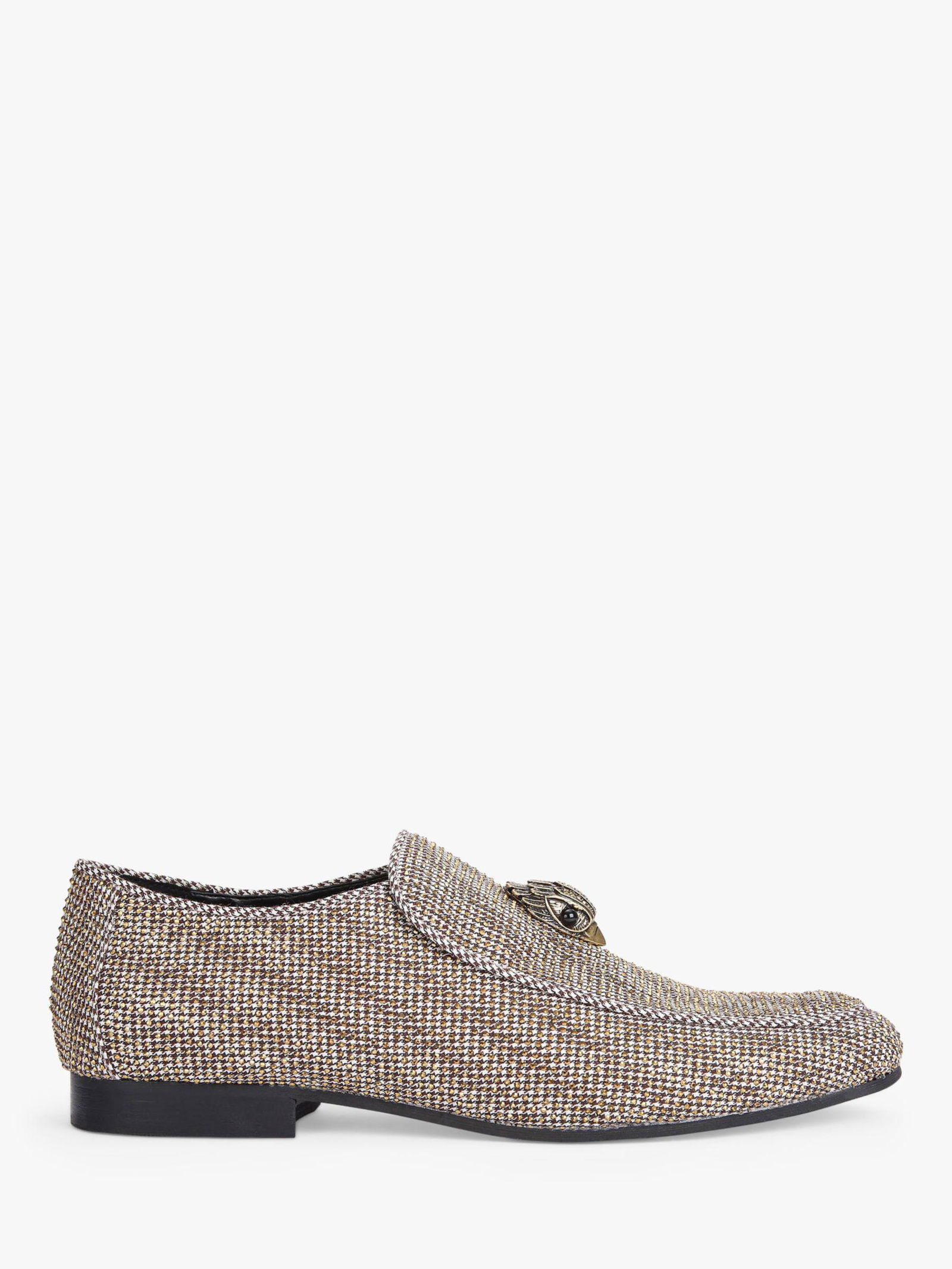KURT GEIGER LONDON Hugh Eagle Head Herringbone Loafers in Brown | endource