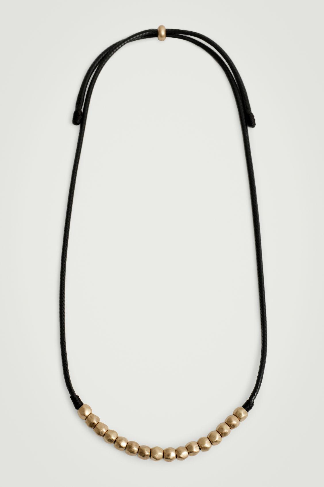 COS Beaded Cord Necklace in BLACK / GOLD | endource