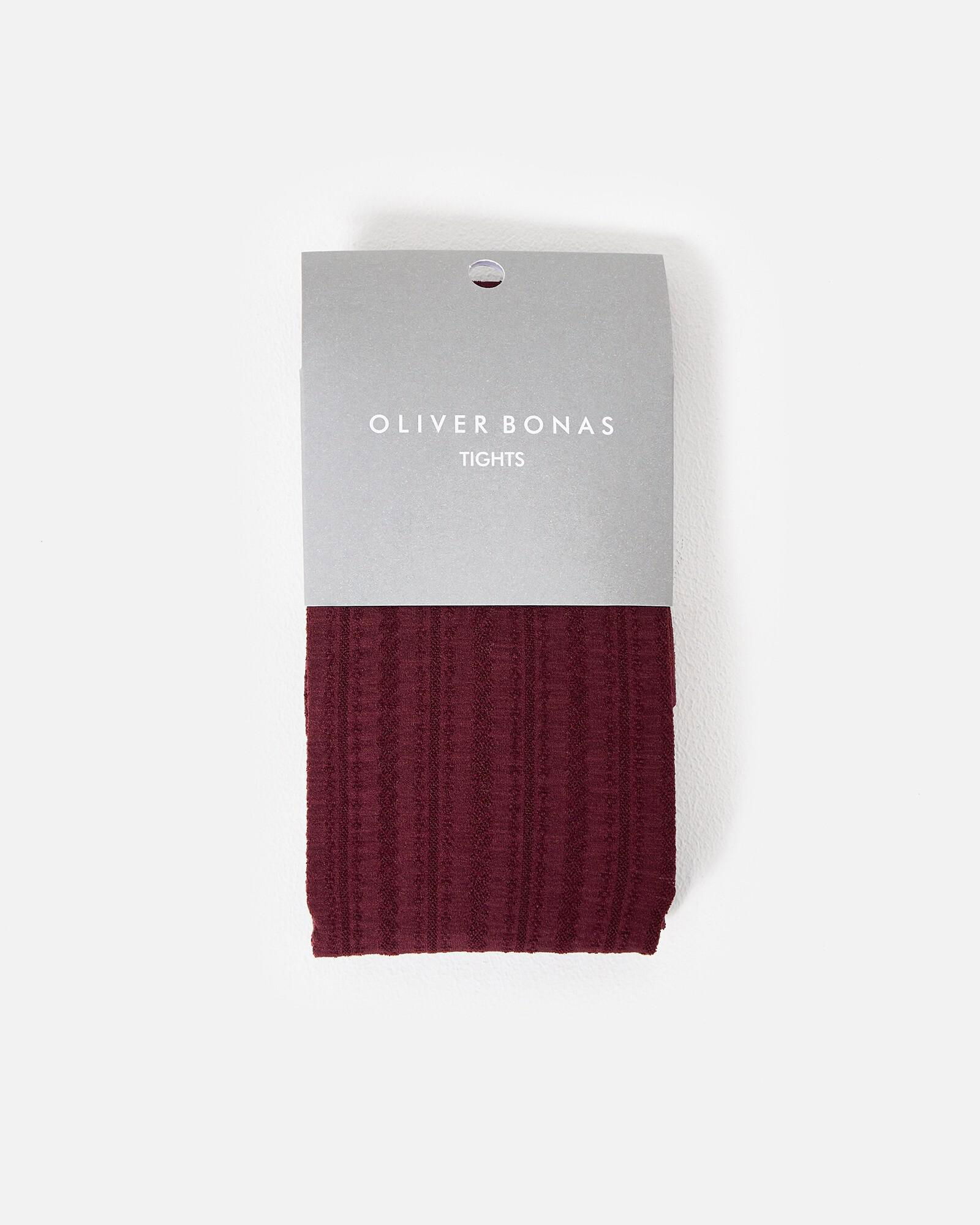 OLIVER BONAS Heart Print Tights in Red | endource