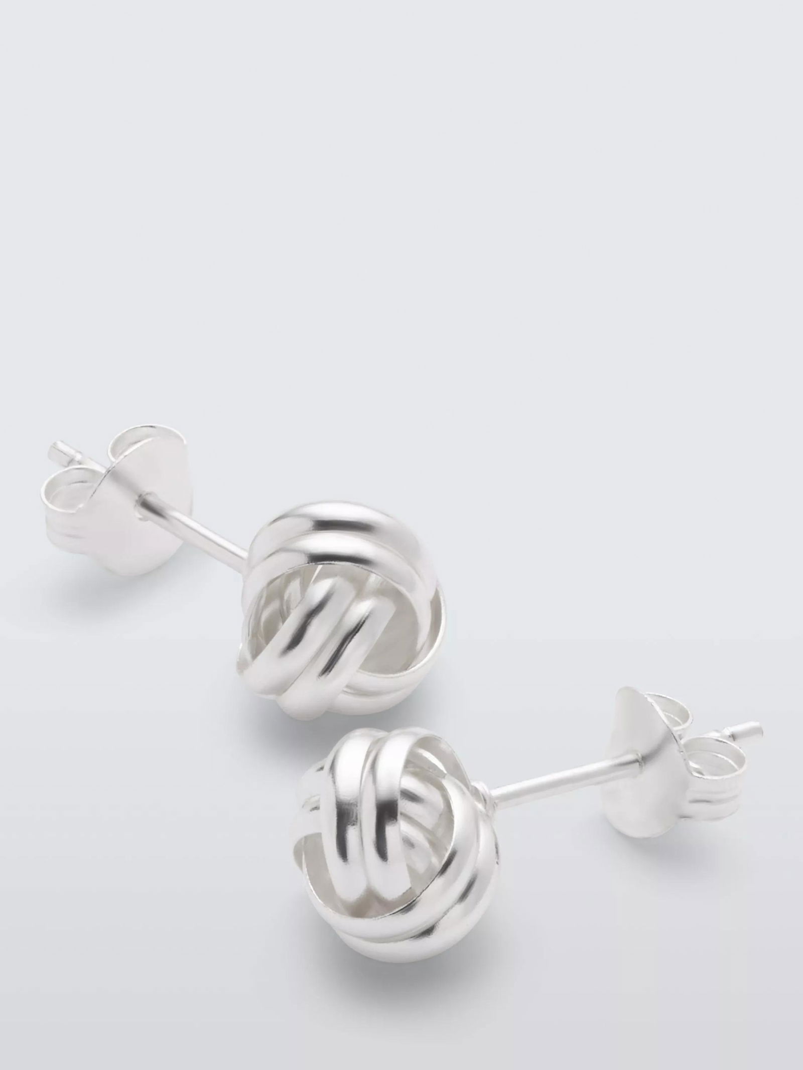 JOHN LEWIS Knot Stud Earrings in Silver | endource