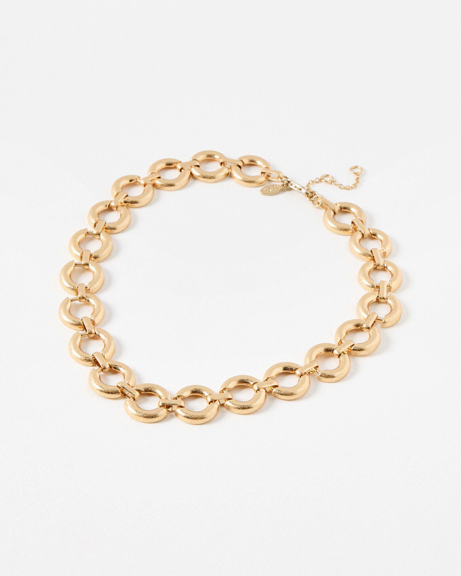 OLIVER BONAS Mila Chunky Circular Collar Necklace in Gold | Endource