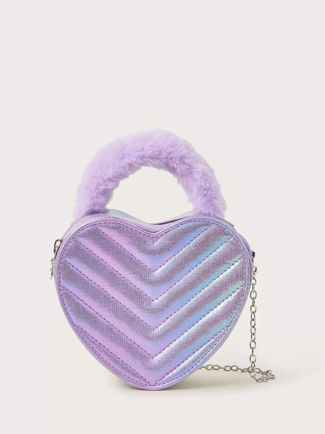 Monsoon Quilted Heart Bag in Lilac | endource