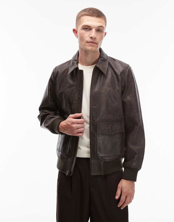 LEVI'S Clayton Leather Aviator Jacket | endource