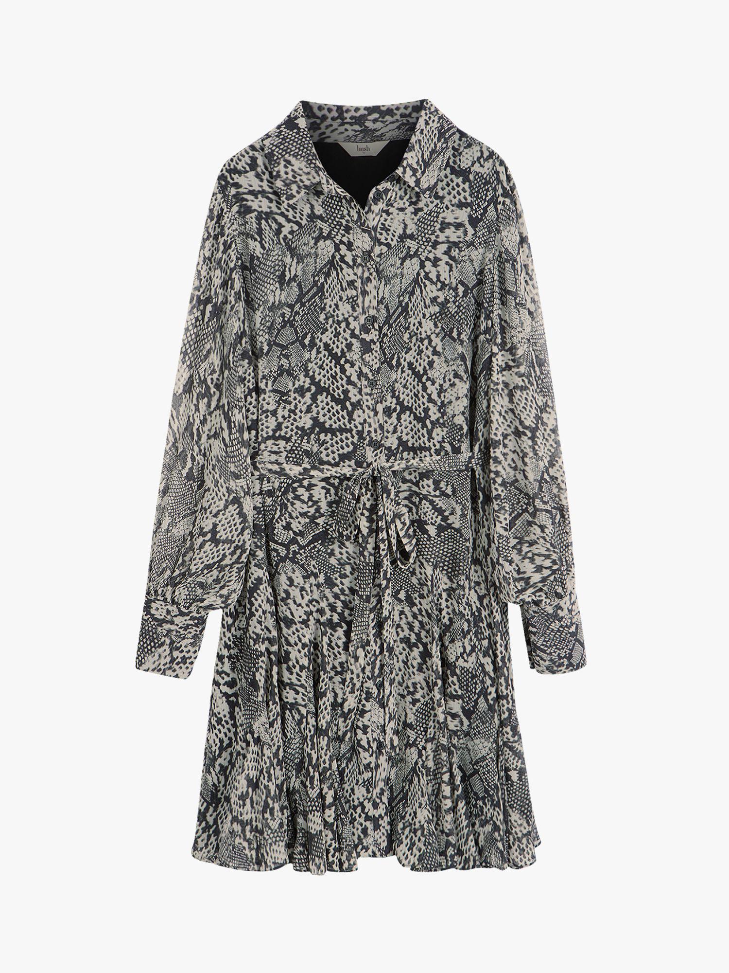 HUSH Vanessa Mini Dress in Snakeskin Neutral | endource