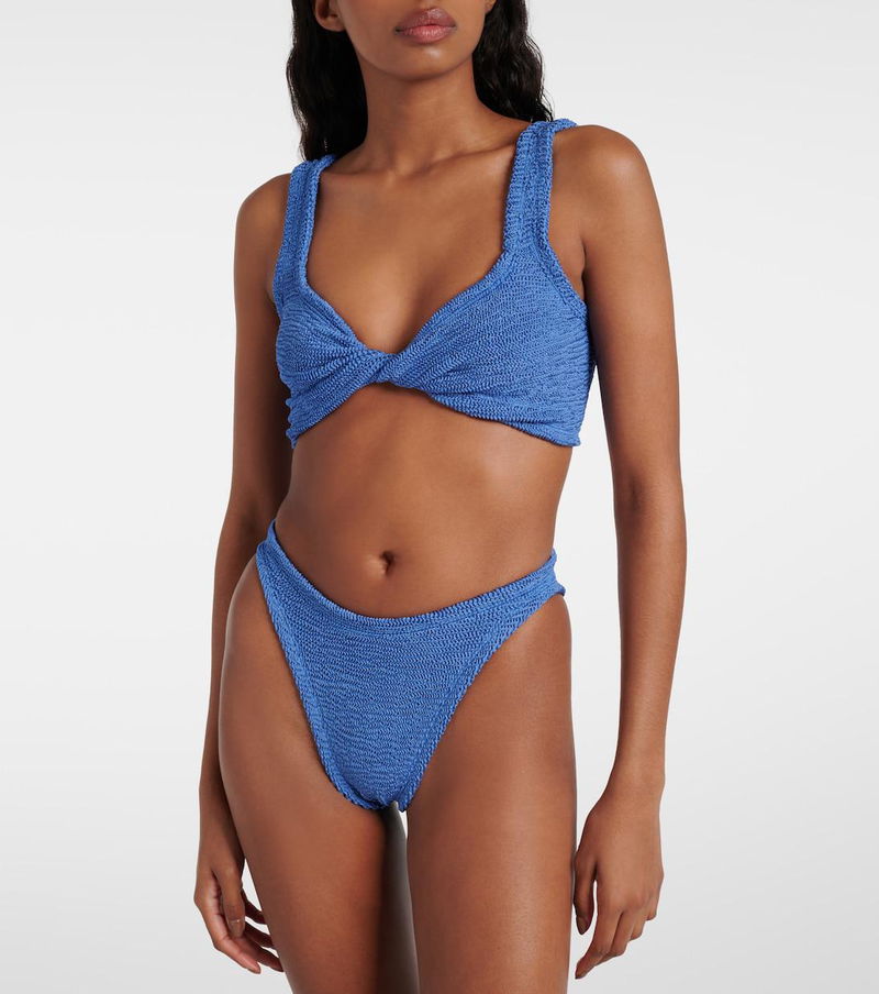 Hunza G Juno Twist Detail Bikini In Blue Endource