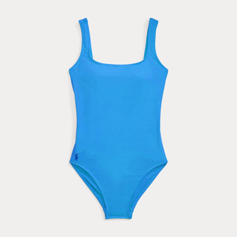Polo Ralph Lauren Scoopback One Piece Swimsuit In White Endource