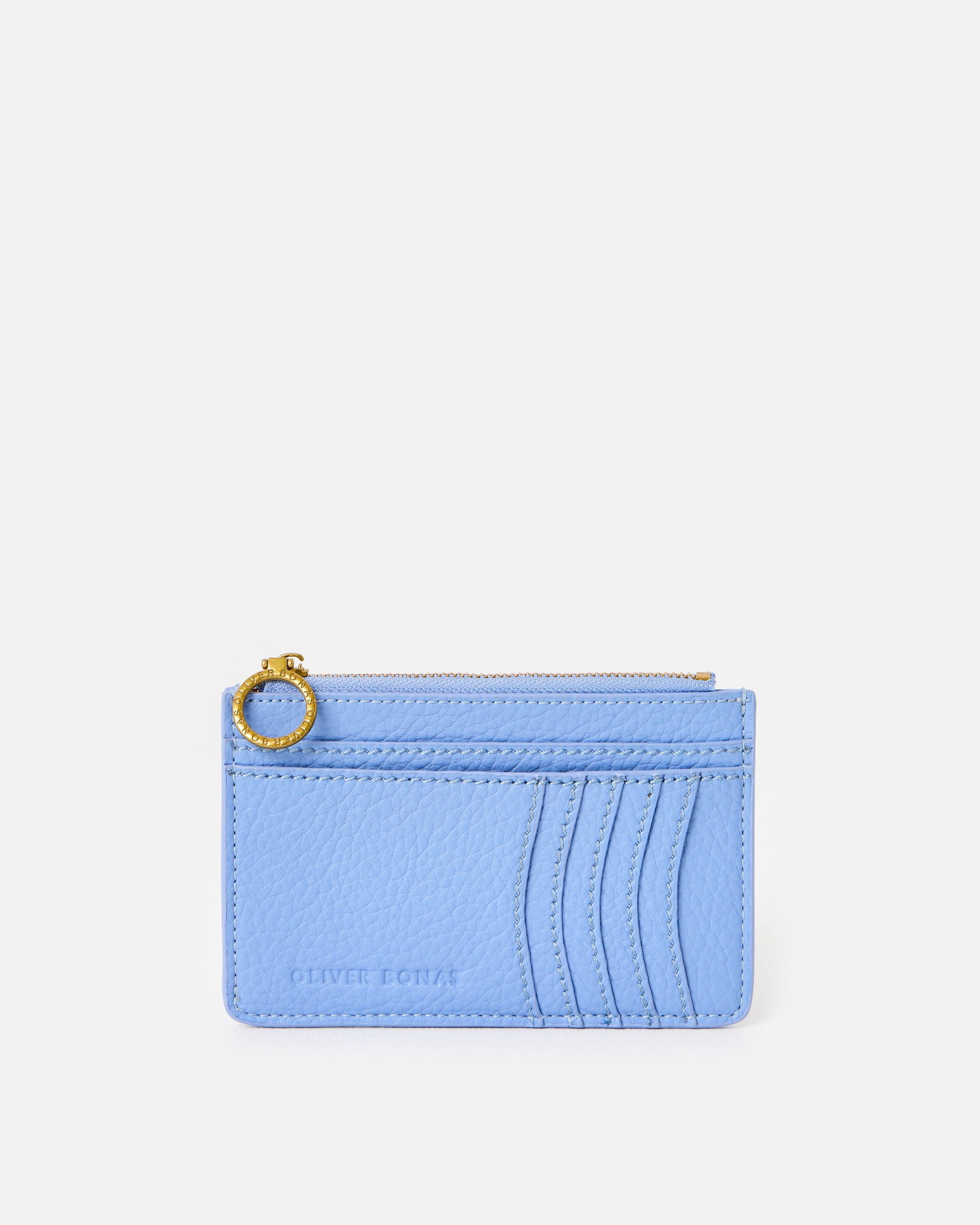 OLIVER BONAS Rowan Sky Blue Zipped Card Holder | endource