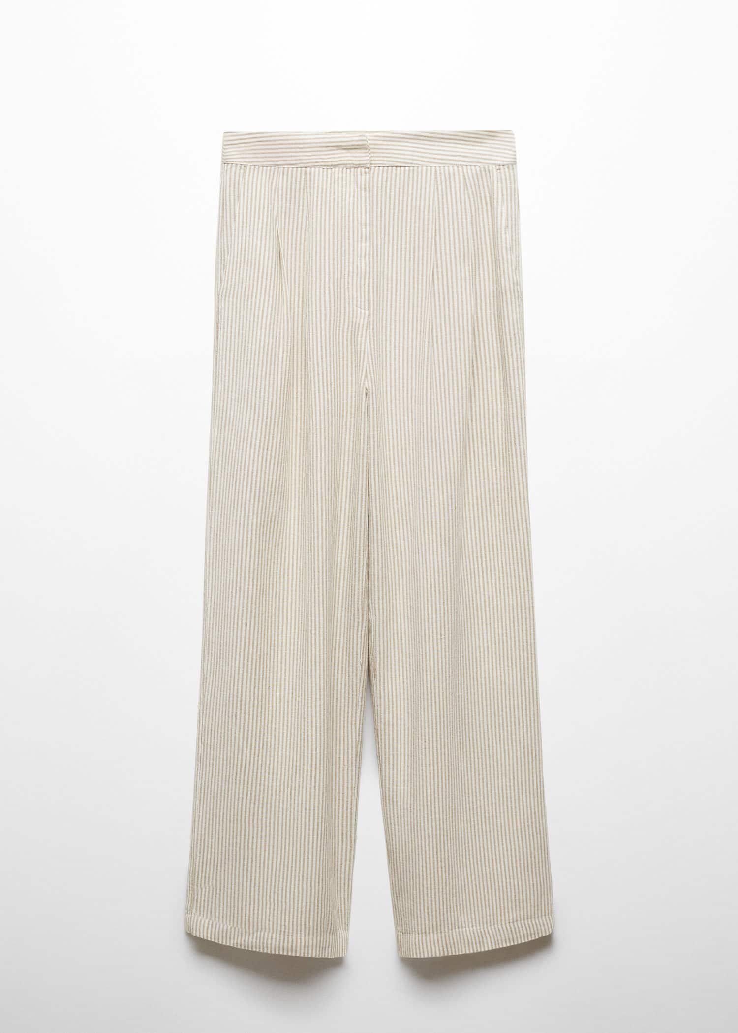 MANGO Striped Linen Suit Pants in Ecru | Endource