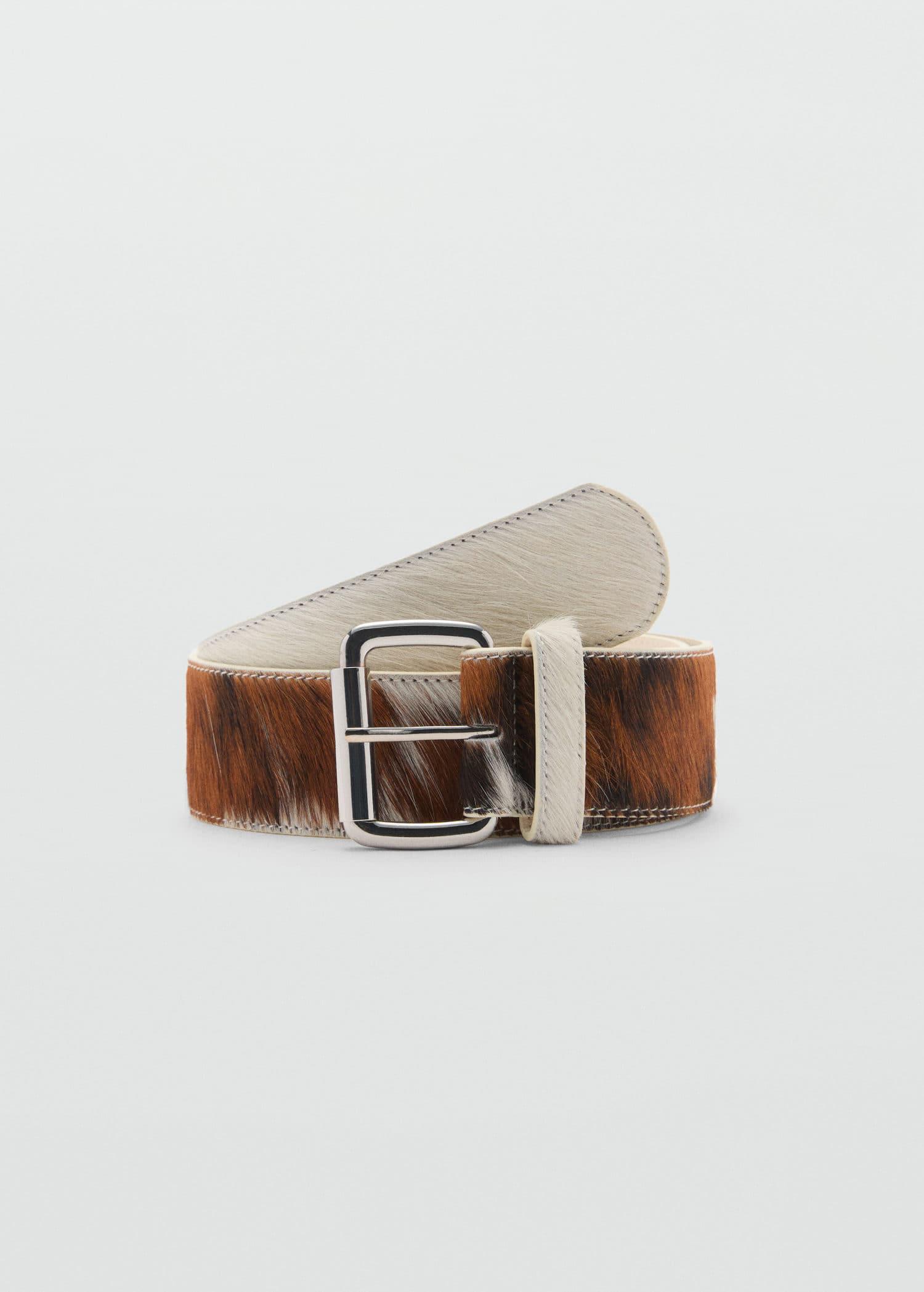 MANGO Buckle Leather Belt | endource