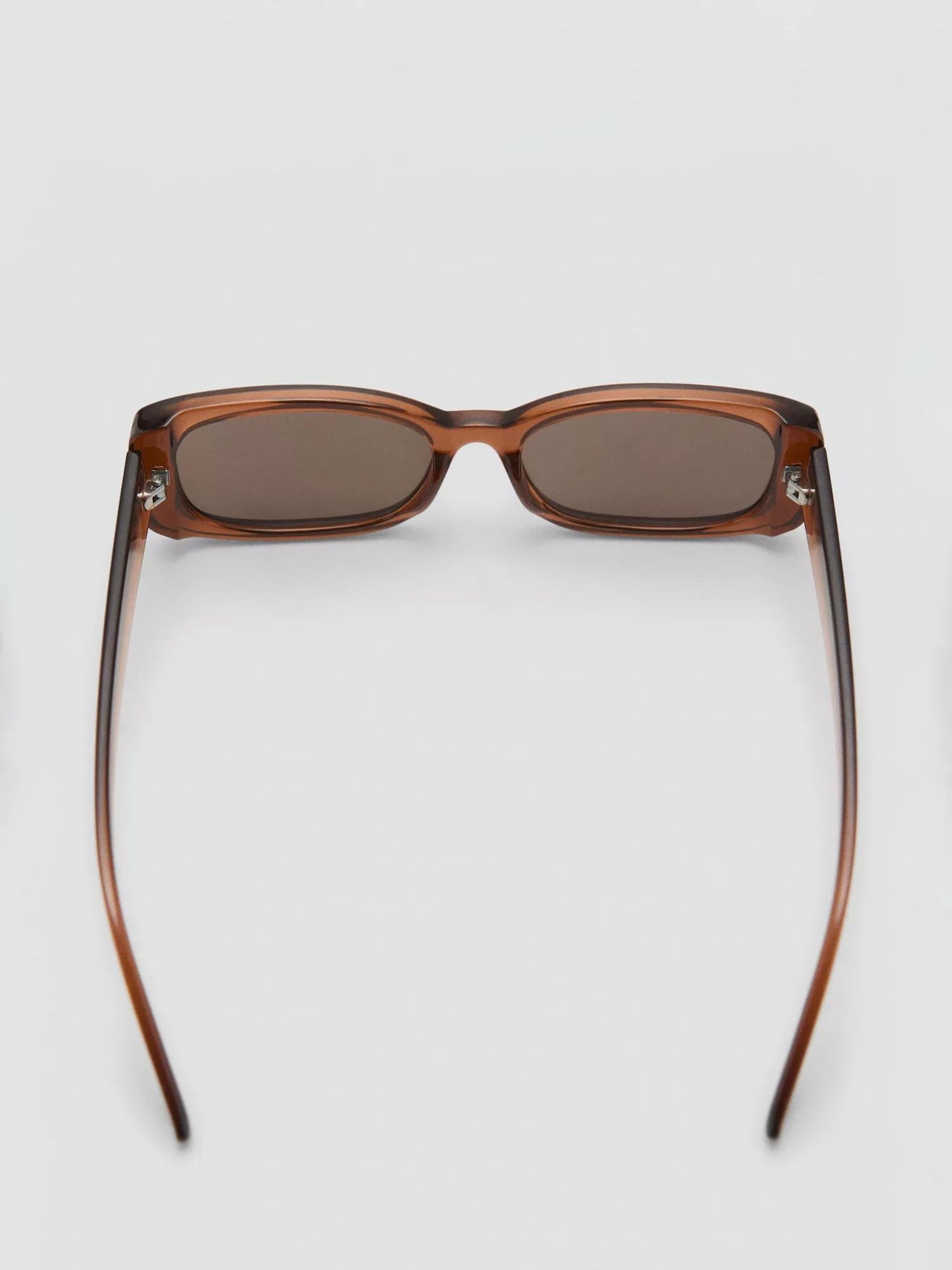 MANGO Lilibea Rectangular Sunglasses, Brown | endource