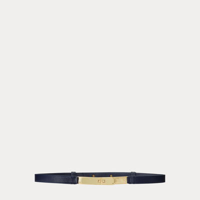 LAUREN RALPH LAUREN Turn-Lock Skinny Leather Belt | endource