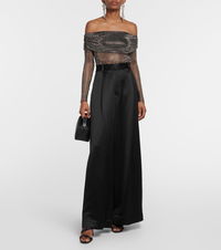 SELF-PORTRAIT Off-shoulder Fishnet Top | endource