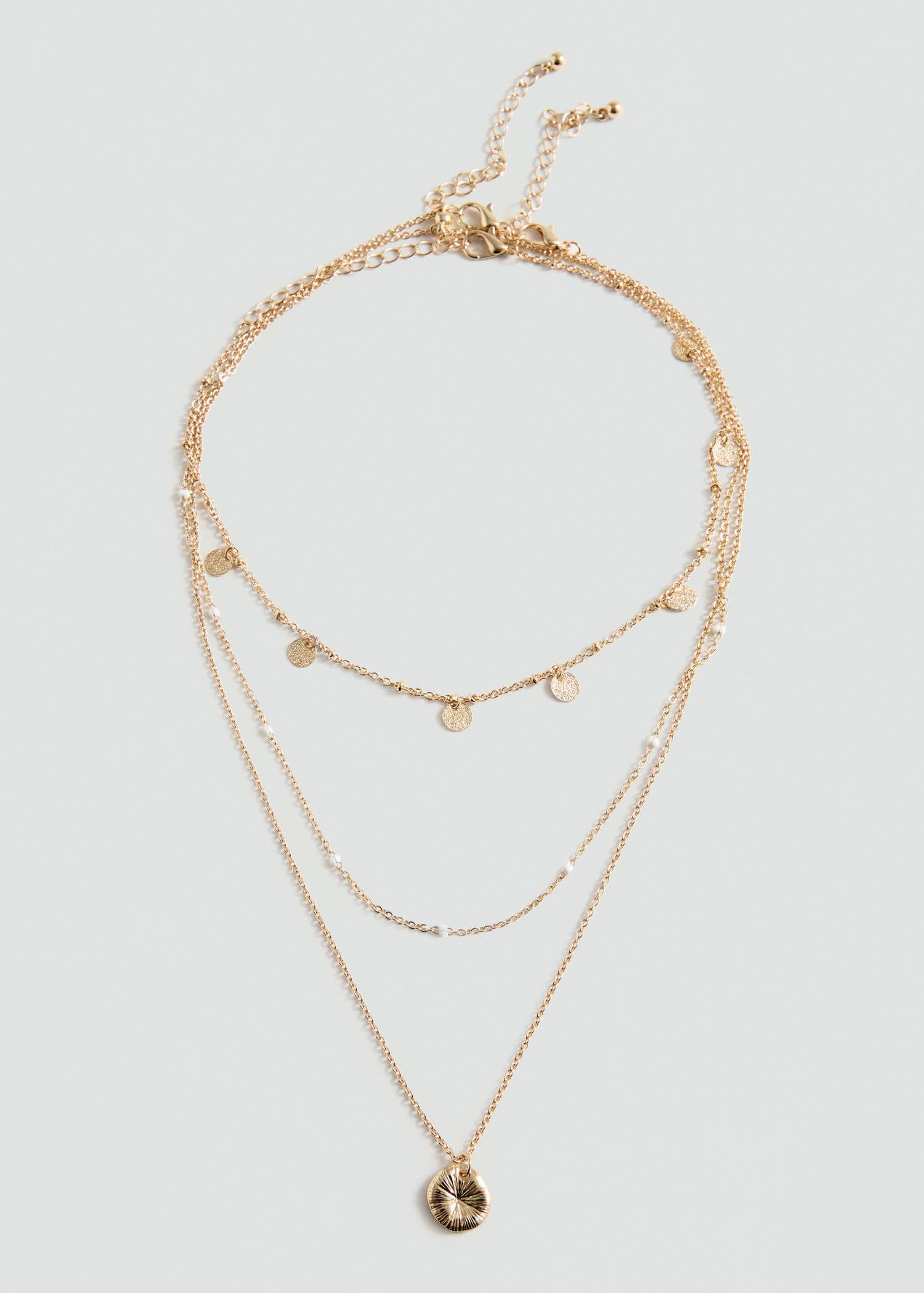 MANGO Pack Of 3 Combined Necklaces in Gold | Endource