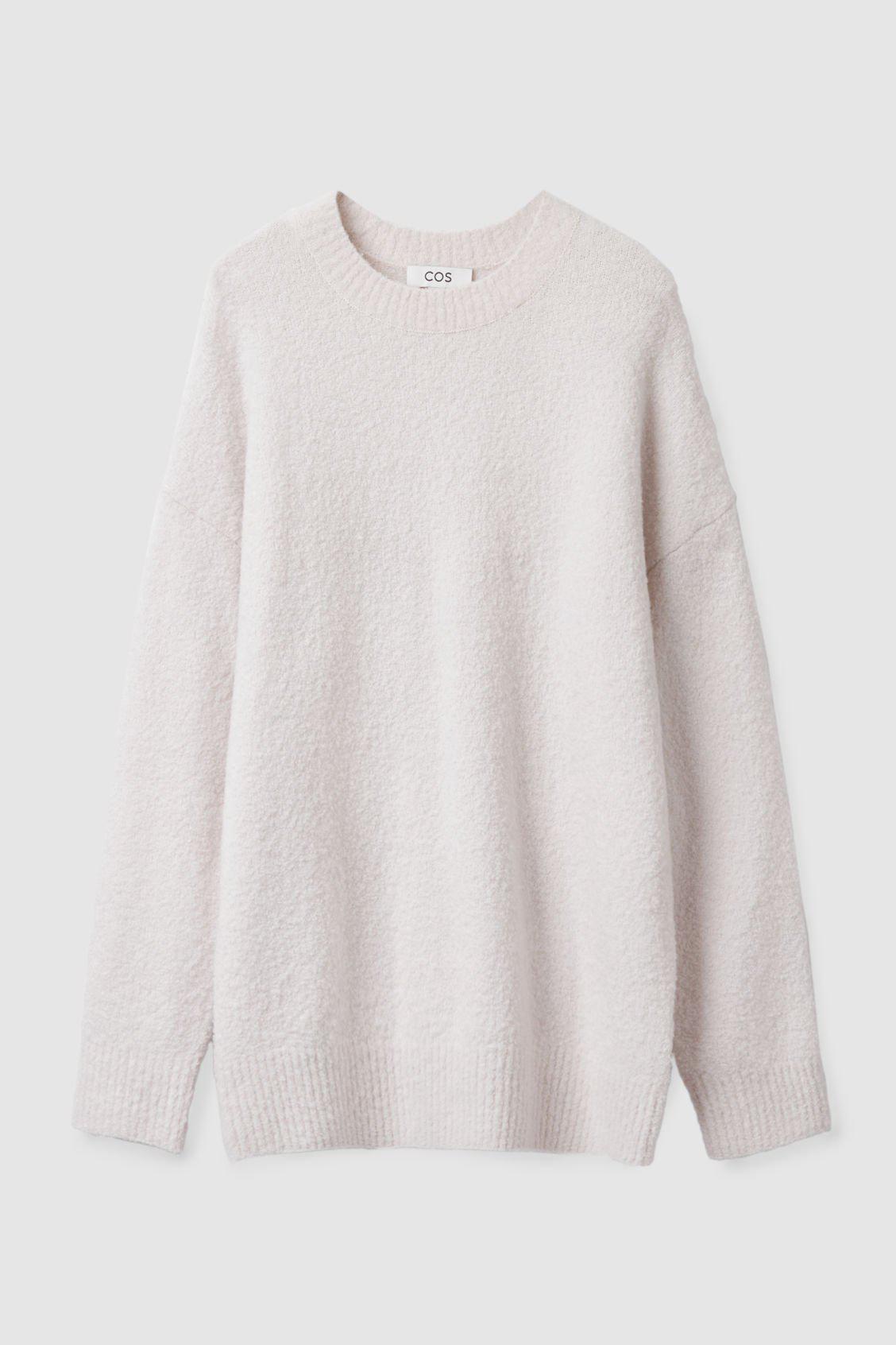 COS Balloon-Sleeve Teddy Jumper in Cream | Endource