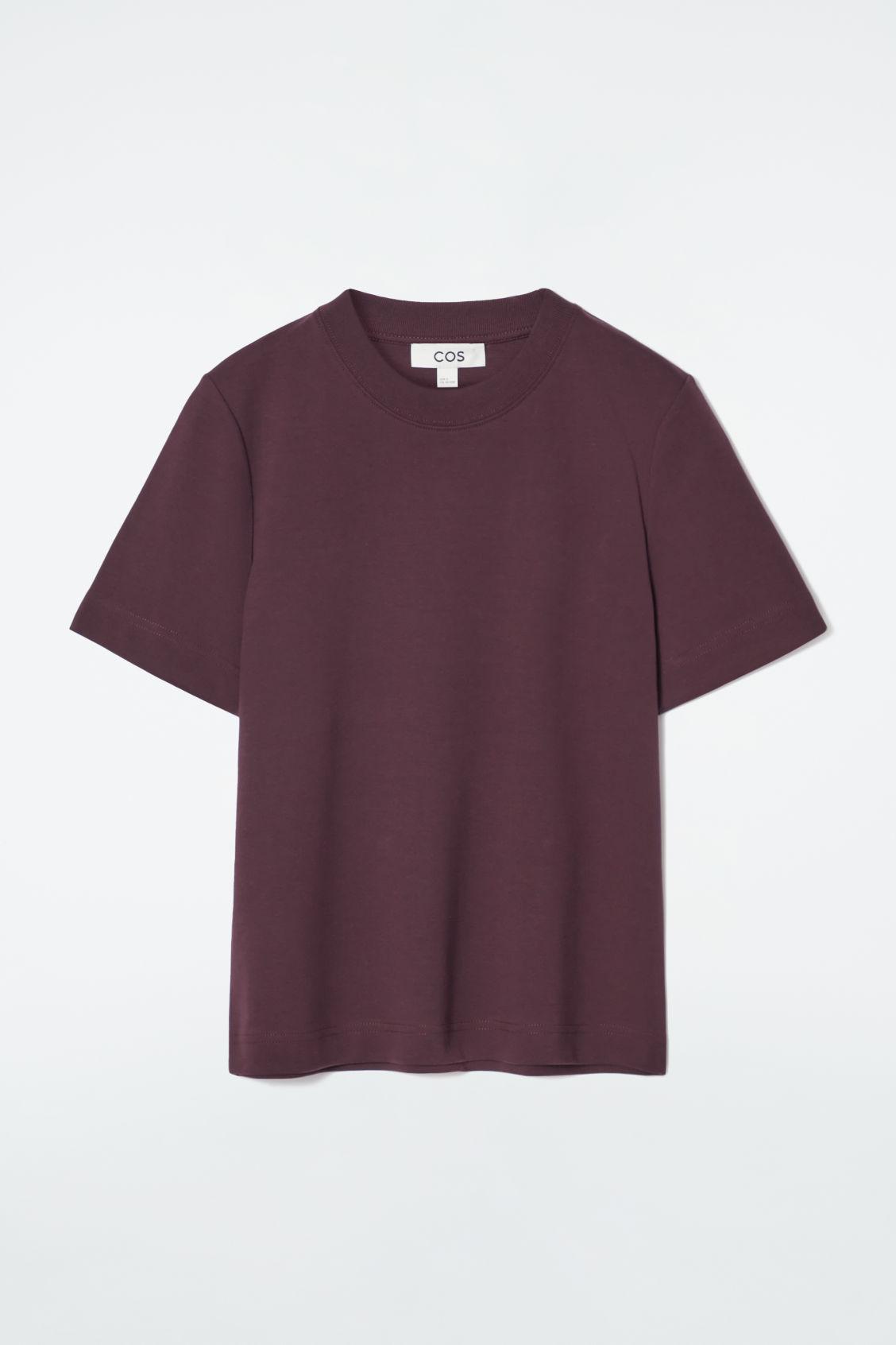 COS Clean Cut T-Shirt in BURGUNDY | endource