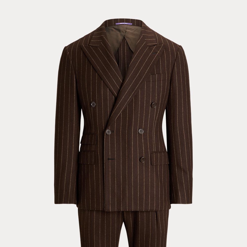 RALPH LAUREN PURPLE LABEL Kent Hand-Tailored Chalk-Stripe Suit in Multi ...