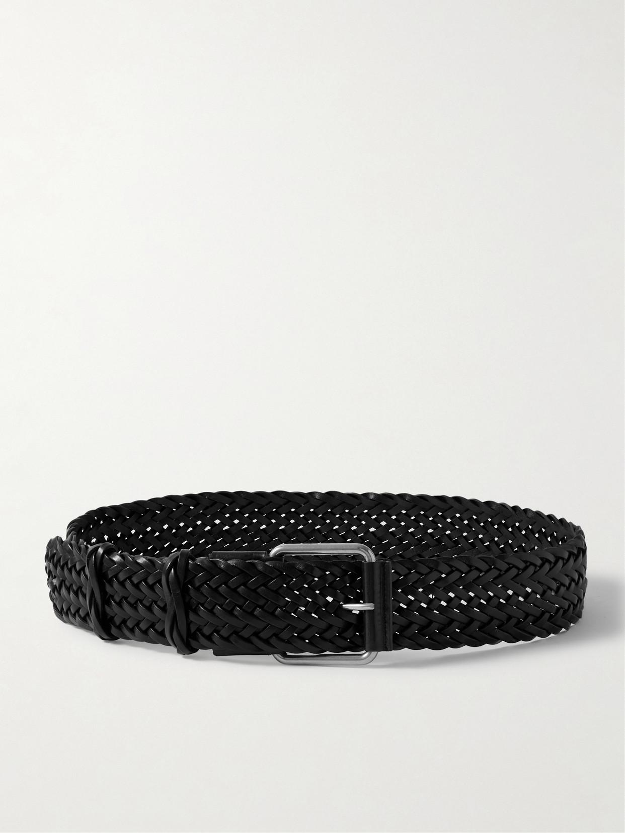 THE ROW Woven Leather Belt in Black | endource