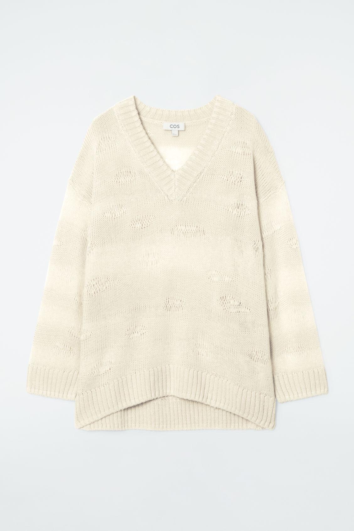 COS Distressed Striped Knitted Jumper | endource