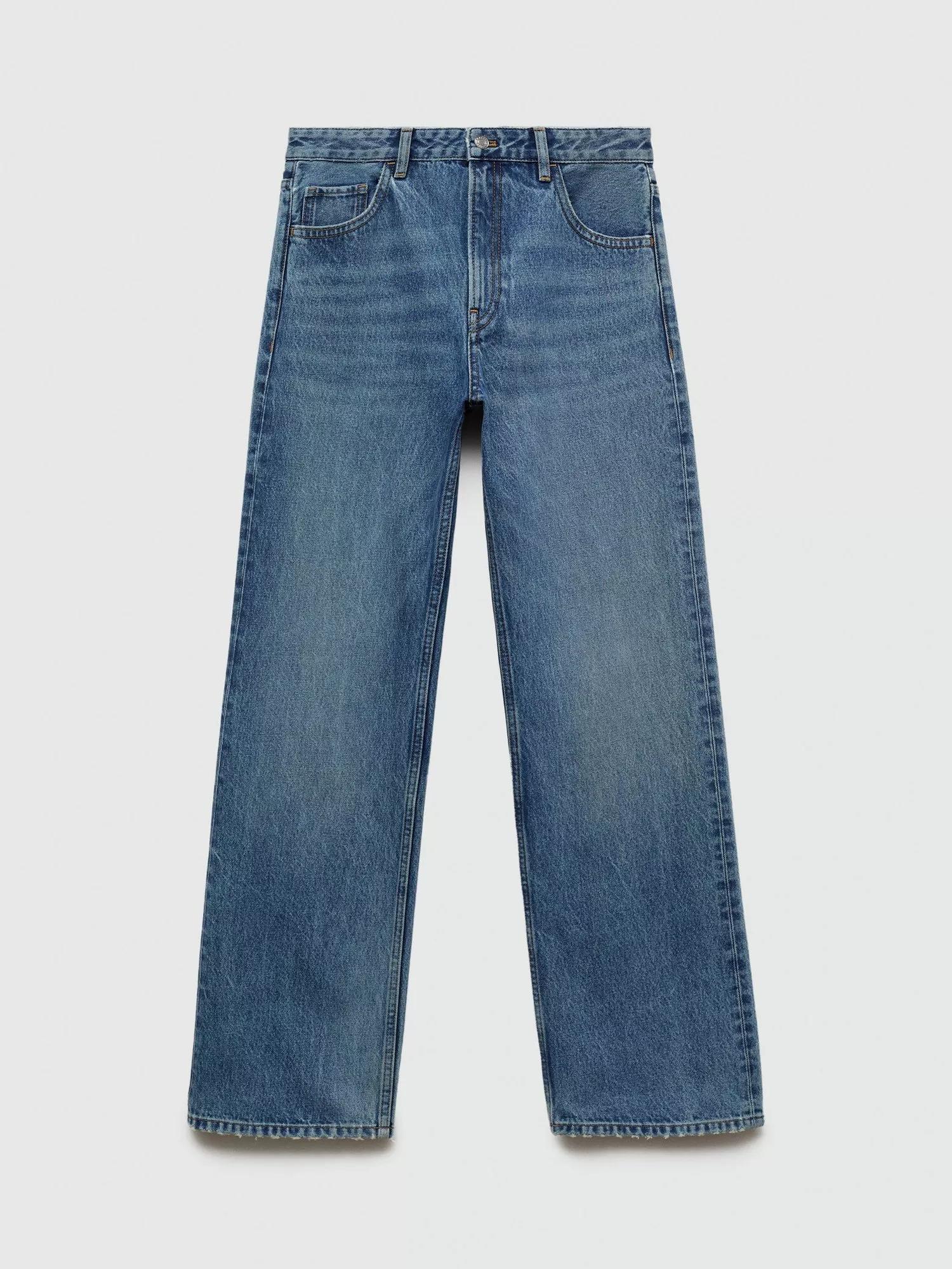 MANGO Miami Straight Leg Jeans in Open Blue | endource