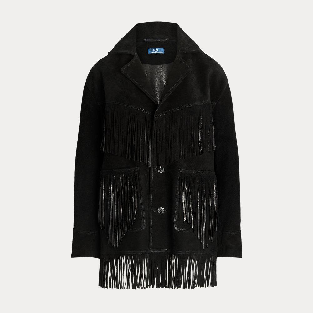 POLO RALPH LAUREN Fringe Suede Western Jacket in Black | endource
