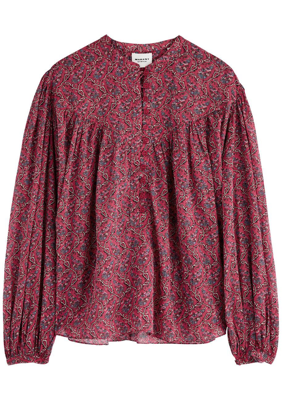 ISABEL MARANT ÉTOILE Salika Floral-Print Cotton Blouse | endource