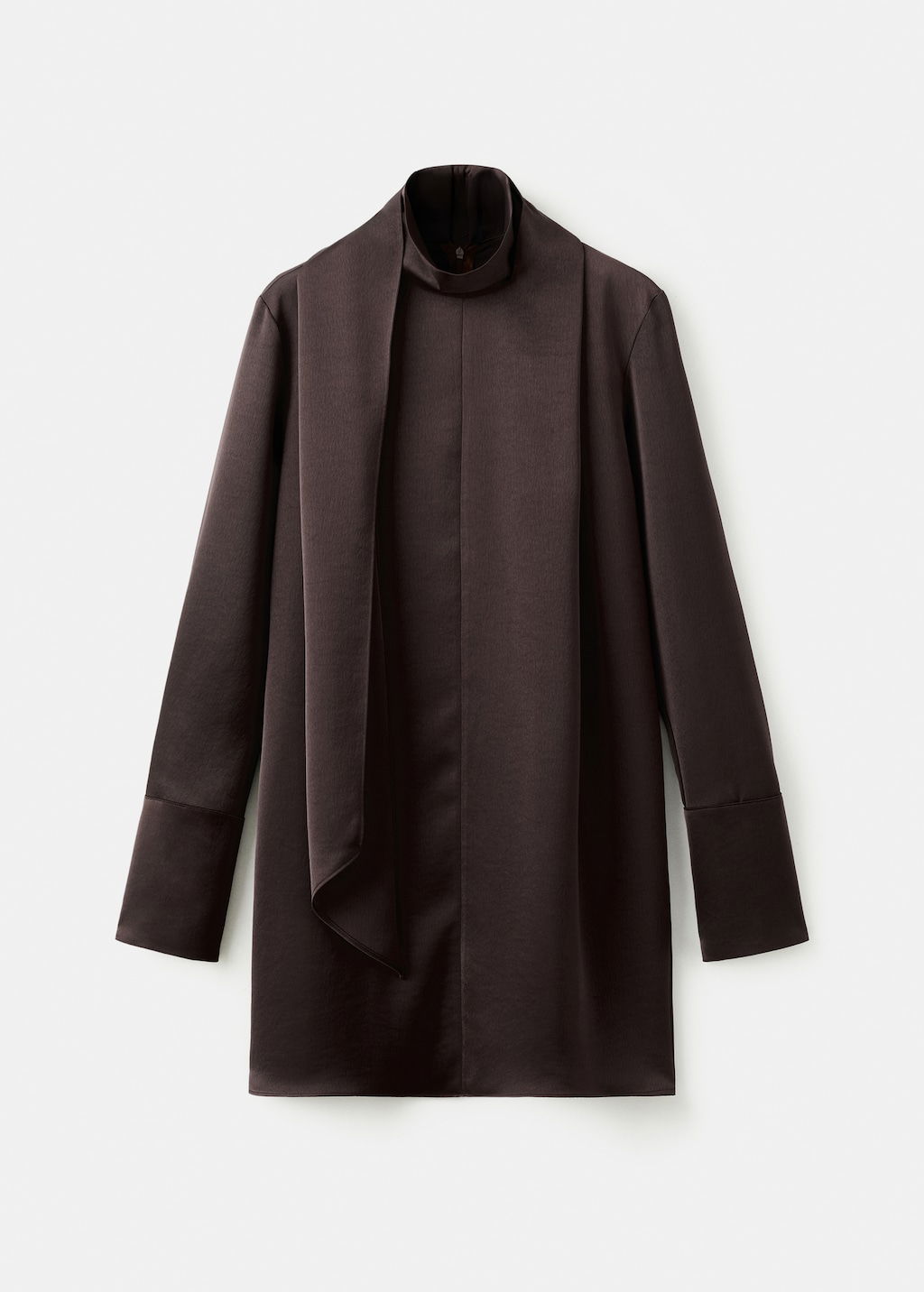 MANGO Satin Dress With Foulard | endource