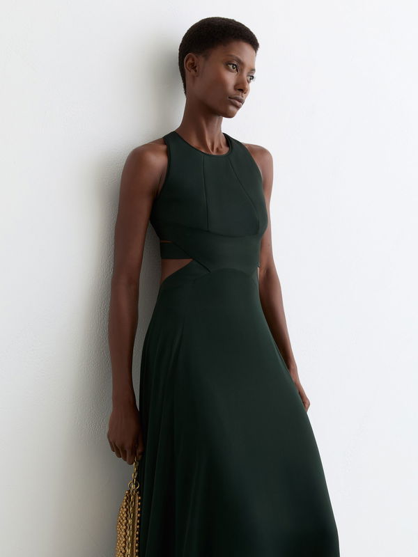 REISS Cut-Out Racerback Maxi Dress In Green | endource