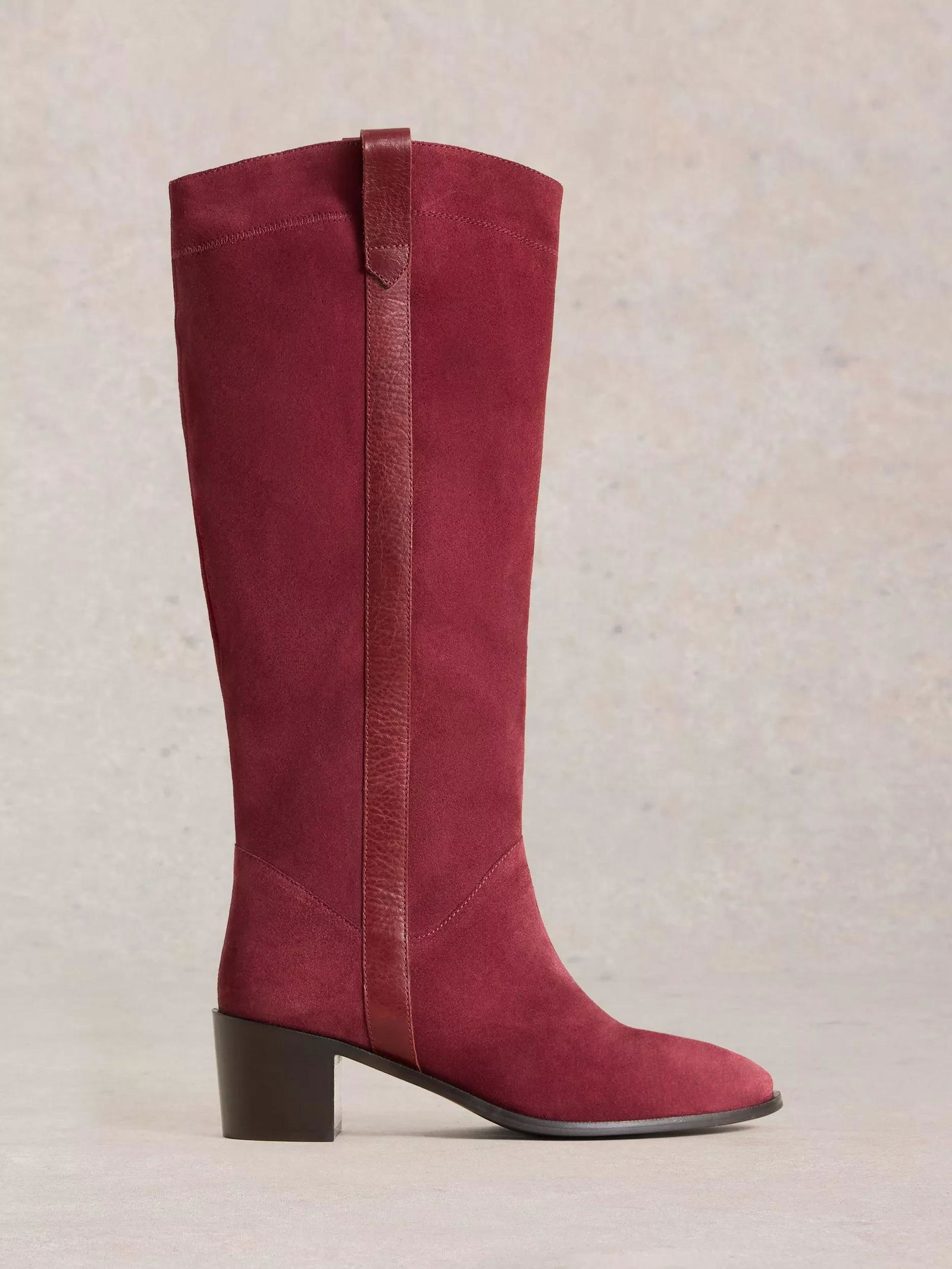 WHITE STUFF Izzy Knee High Boot in Dark Red | endource