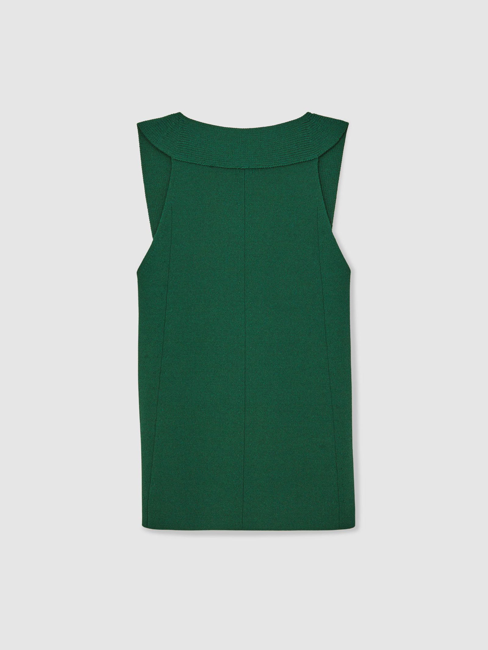 REISS Low-Back Rib-Knit Vest in Green | endource