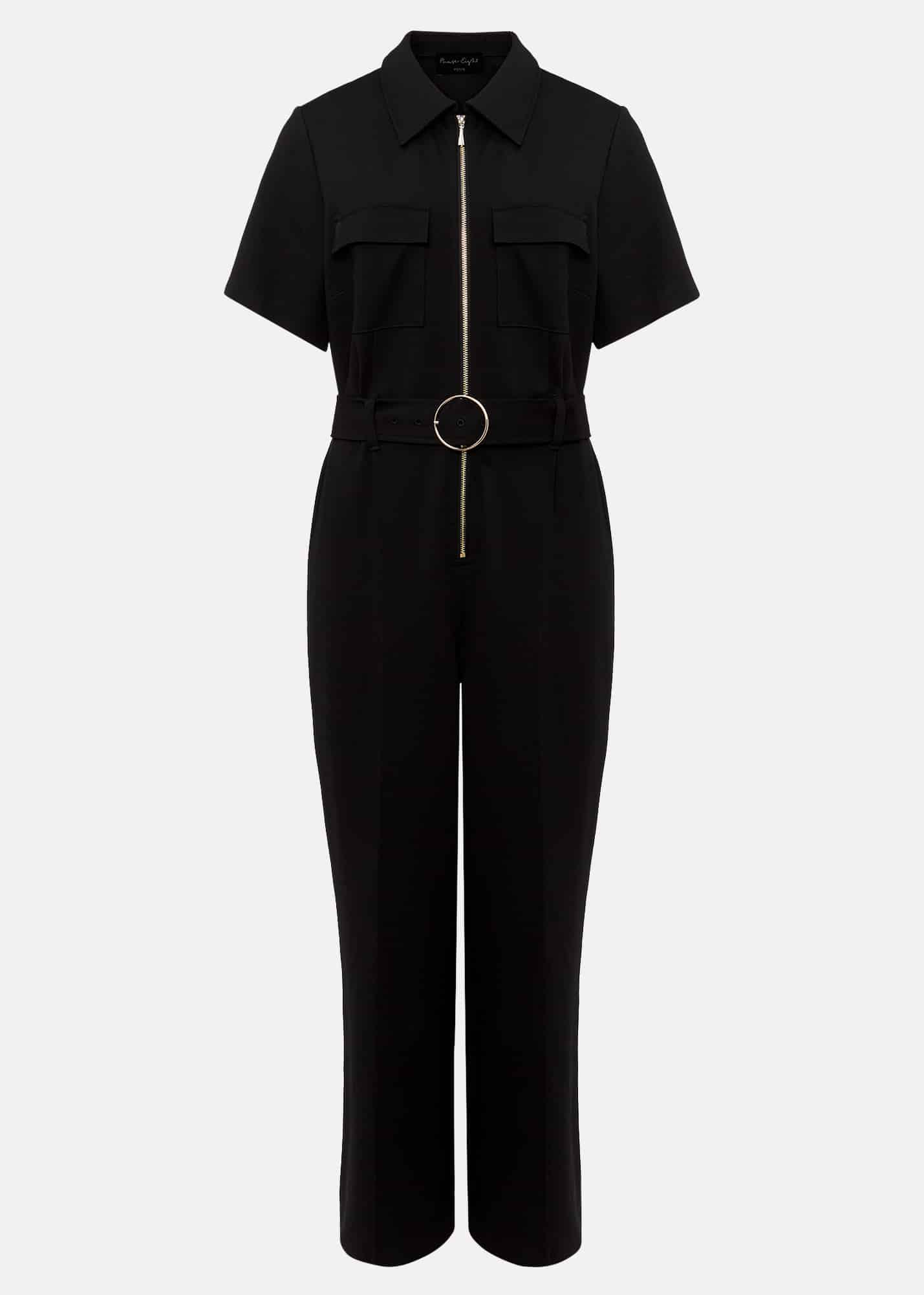 PHASE EIGHT Petite Polly Black Zip Jumpsuit | endource